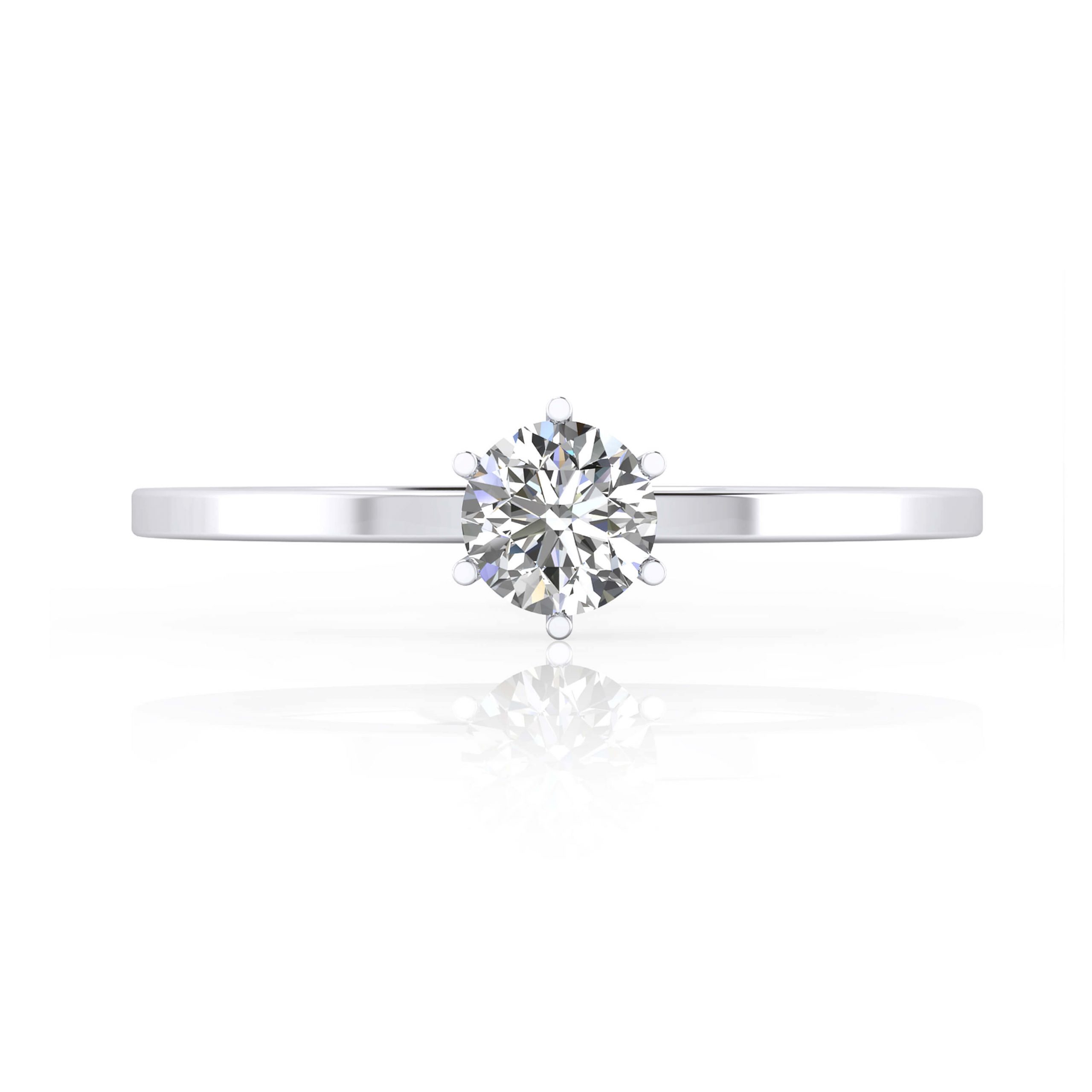 White gold engagement ring with a round cut shape diamond - Clemència ...