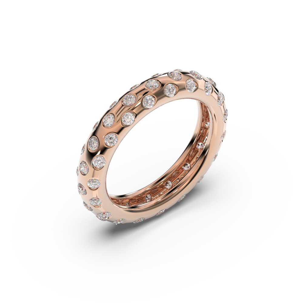 18k red gold ring with 57 diamonds - Clemència Peris ® Jewellery