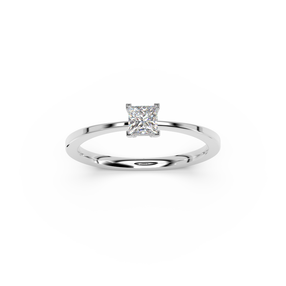 Engagement ring with princess-cut diamond - Clemència Peris ® Jewellery