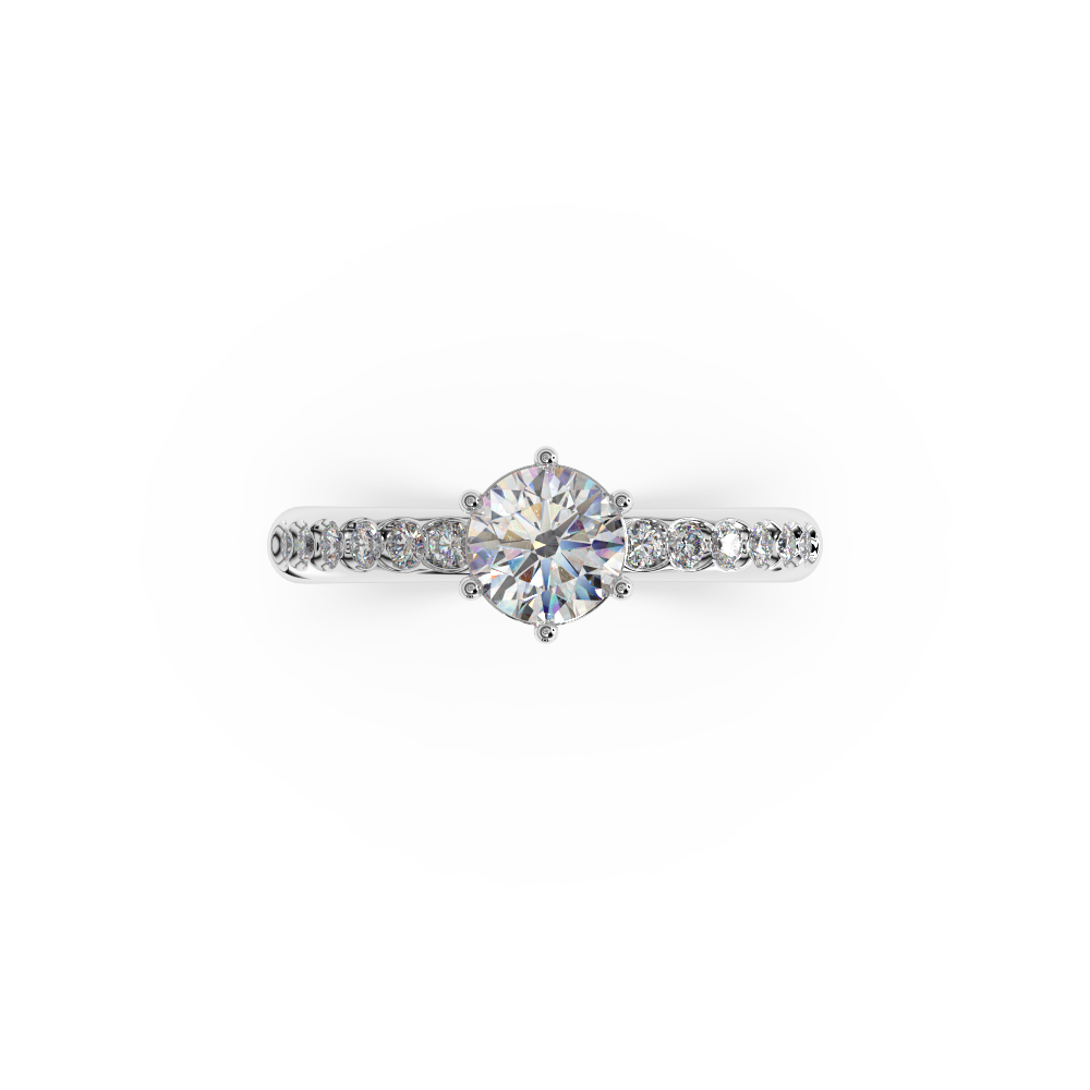 Engagement rings with round cut shape diamond - Clemència Peris ® Jewellery