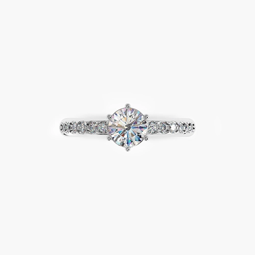 Engagement rings with round cut shape diamond - Clemència Peris ® Jewellery