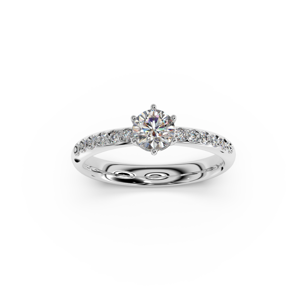 Engagement rings with round cut shape diamond - Clemència Peris ® Jewellery
