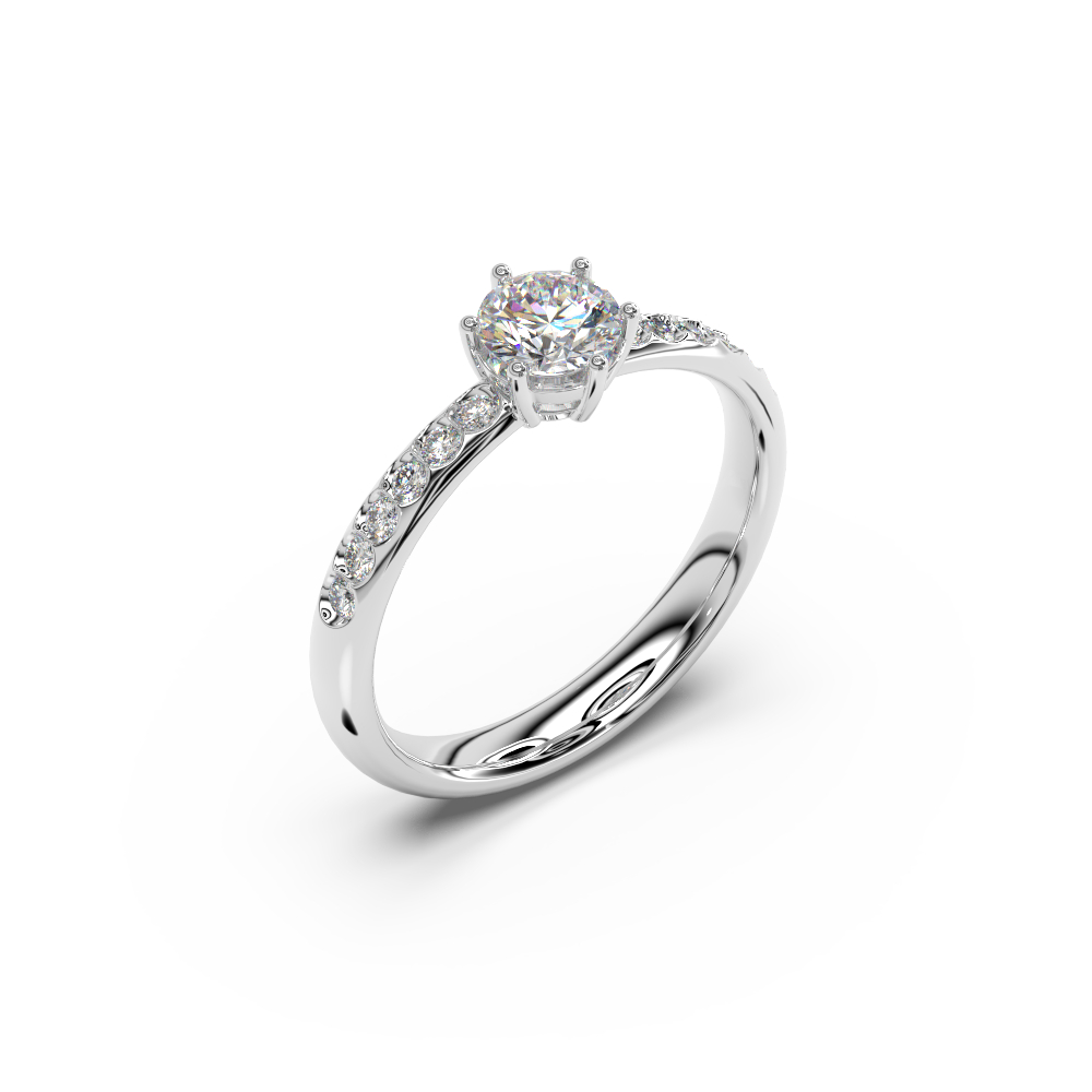 Engagement rings with round cut shape diamond - Clemència Peris ® Jewellery