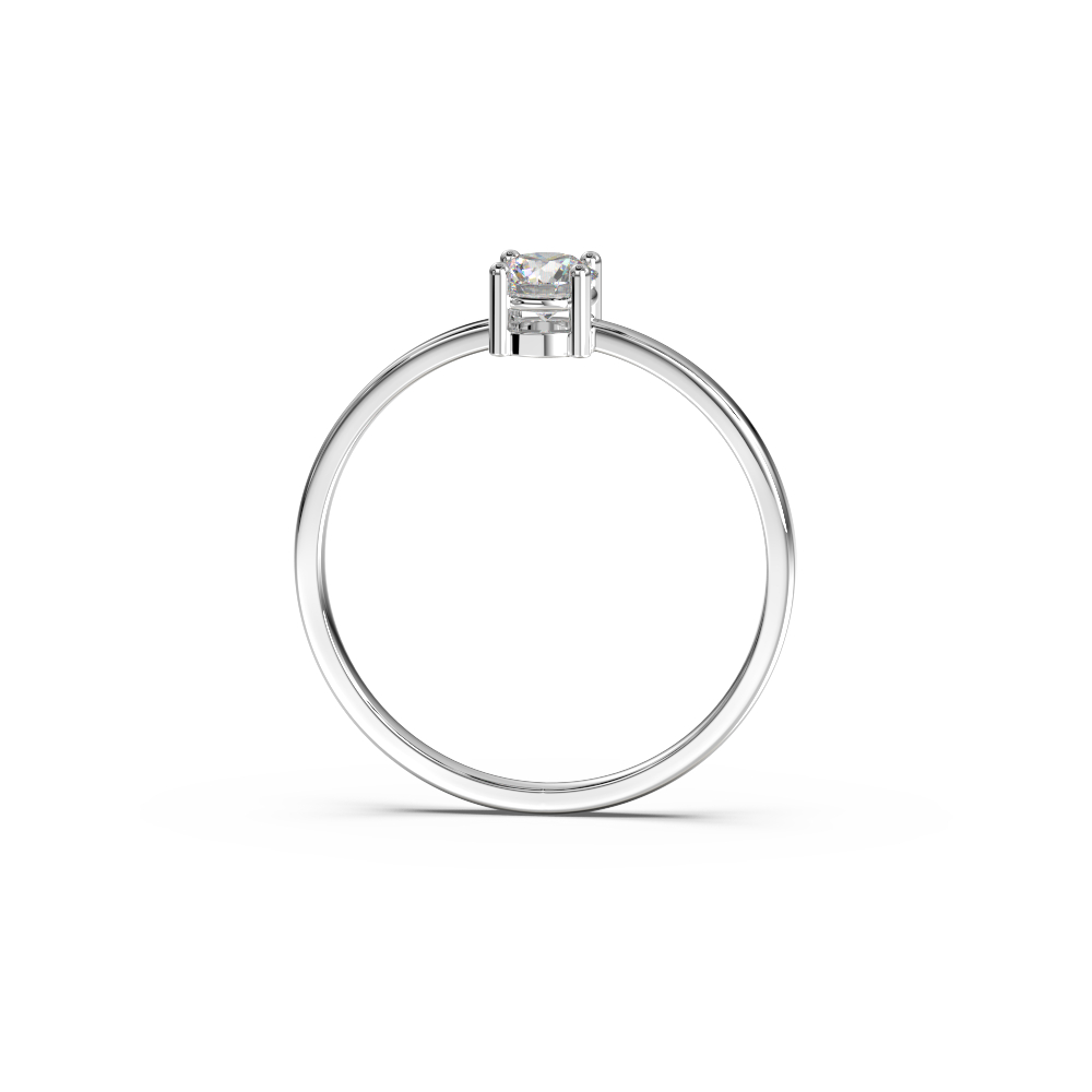 Solitaire ring with round cut shape diamond- Clemència Peris ® Jewellery