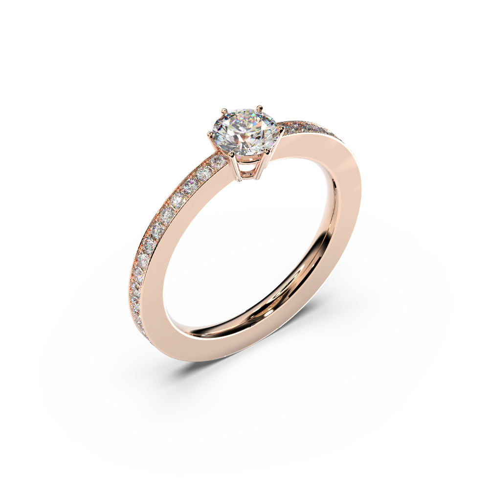 Engagement Rings with round cut shape Diamond - Clemència Peris ® Jewellery