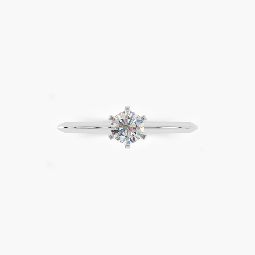Engagement Rings with round cut shape diamond - Clemència Peris ® Jewellery