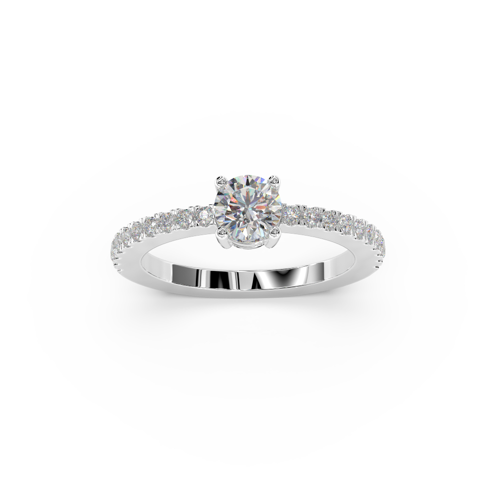 Engagement rings with round cut shape diamond - Clemència Peris ® Jewellery