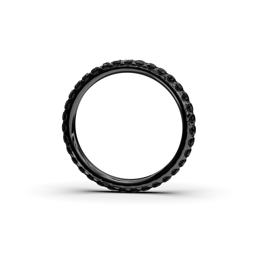 Anillo de oro negro 18kt con diamantes negros - Joyería Clemència Peris